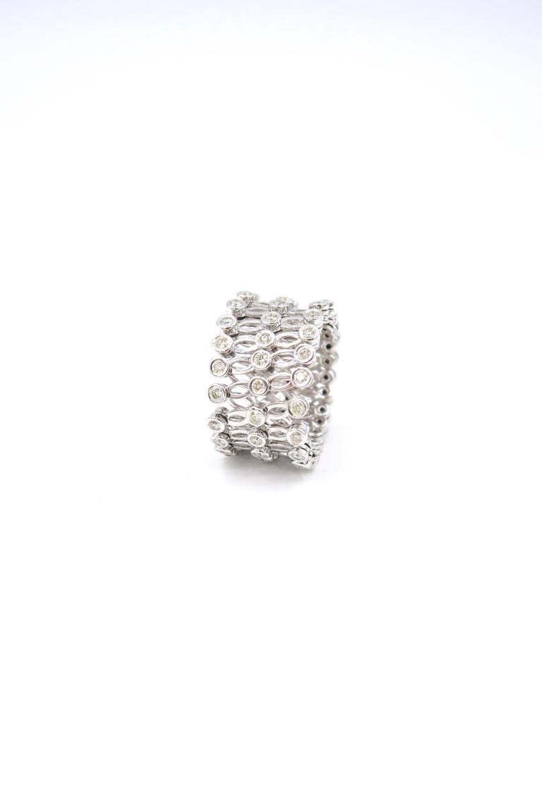 Stretchable Diamond White Gold Band Ring Bangle Arthritis Suitable ...