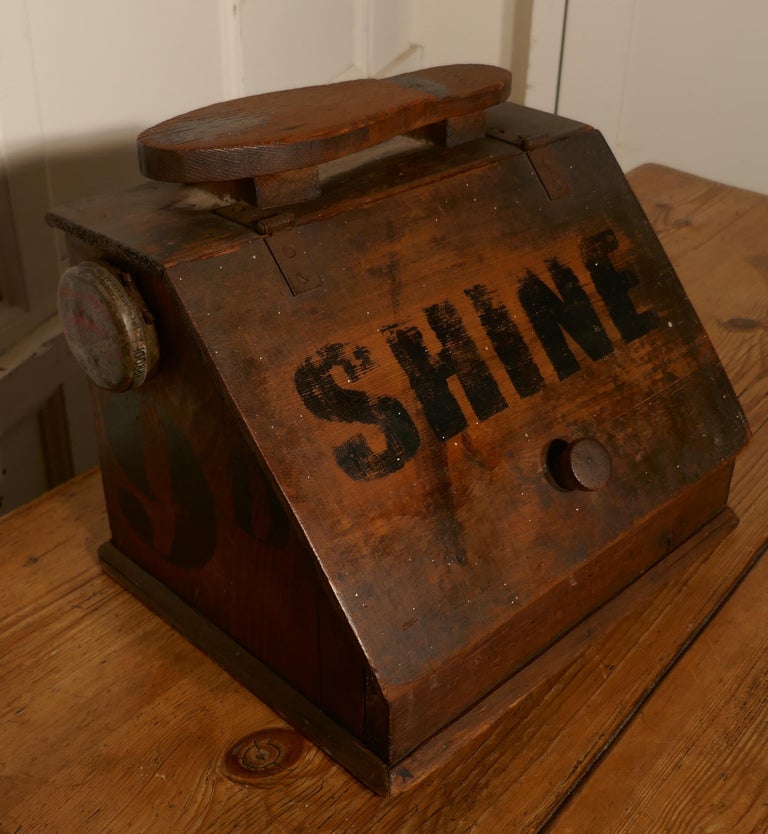 Boot and Shoe Cleaning Box with Foot Shaped Shoe Rest and Cherry ...