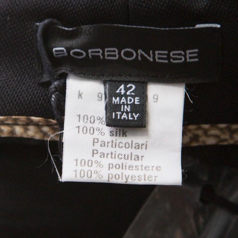 Borbonese Black Satin Paneled Straight Fit Trousers M For Sale at 1stDibs