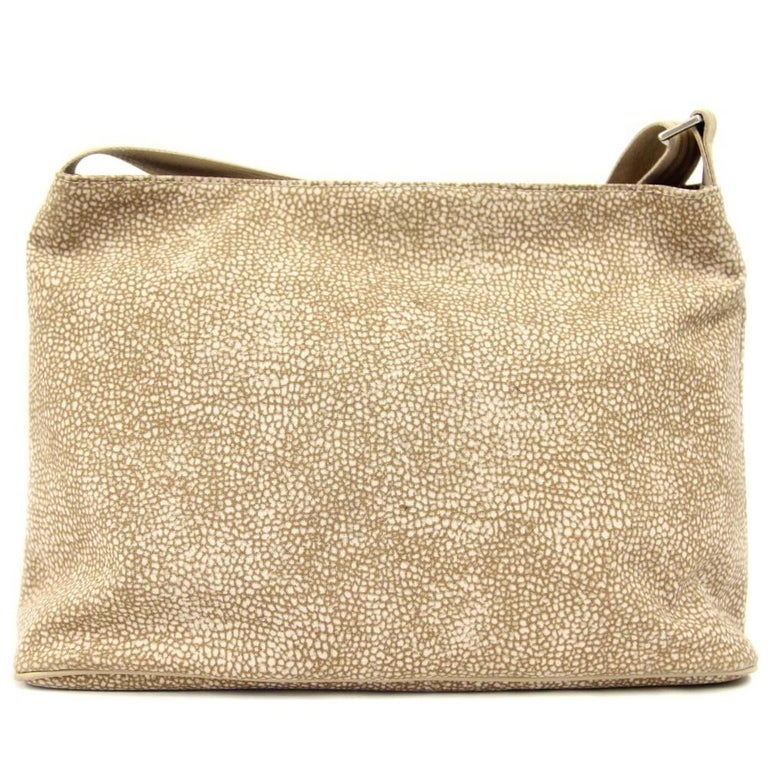 Borbonese Vintage beige canvas 2000s shoulder bag For Sale at 1stDibs