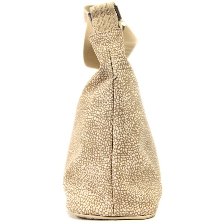 Borbonese Vintage beige canvas 2000s shoulder bag For Sale at 1stDibs