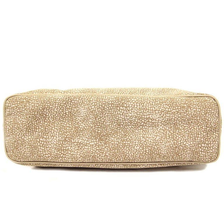 Borbonese Vintage beige canvas 2000s shoulder bag For Sale at 1stDibs