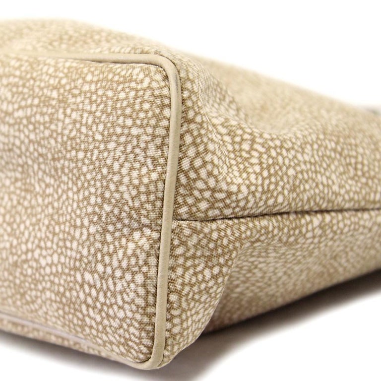 Borbonese Vintage beige canvas 2000s shoulder bag For Sale at 1stDibs