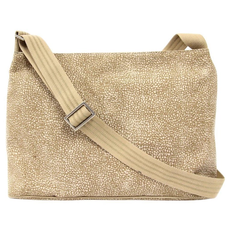 Borbonese Vintage beige canvas 2000s shoulder bag For Sale at 1stDibs