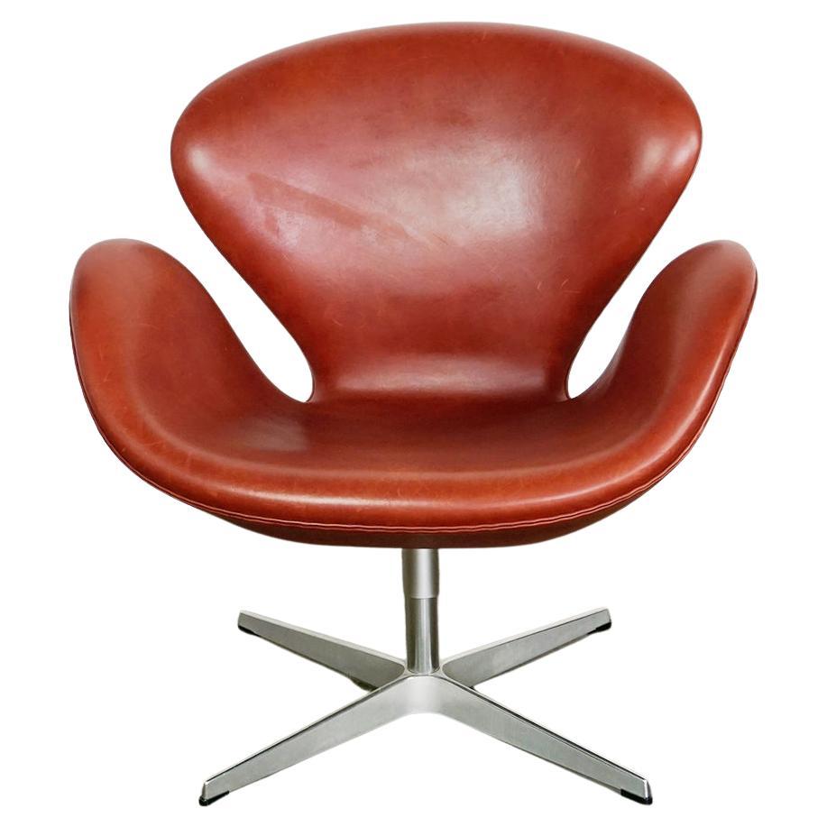Bordeaux Leather Swan Chair by Arne Jacobsen for Fritz Hansen Denmark ...