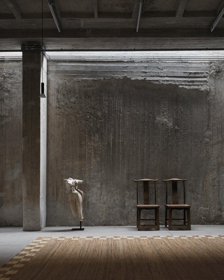 'Border' Cream Jute Style Rug in Scandinavian Design For Sale at 1stDibs