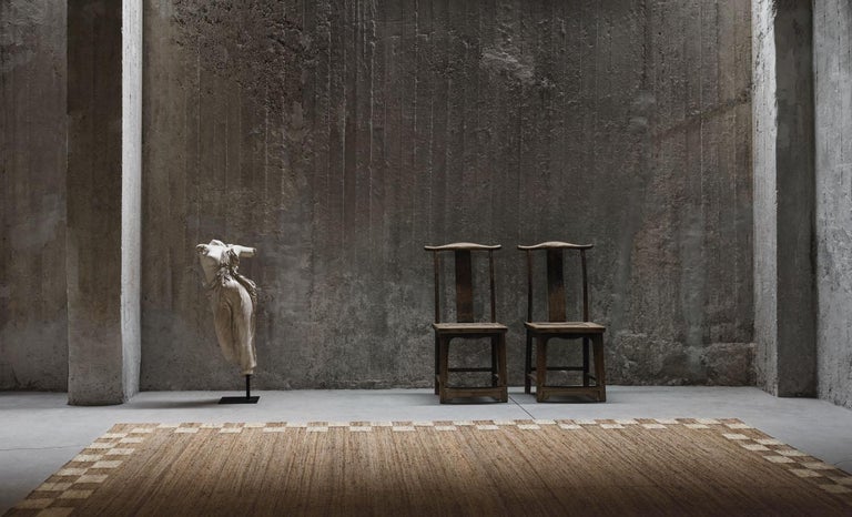 'Border' Cream Jute Style Rug in Scandinavian Design For Sale at 1stDibs