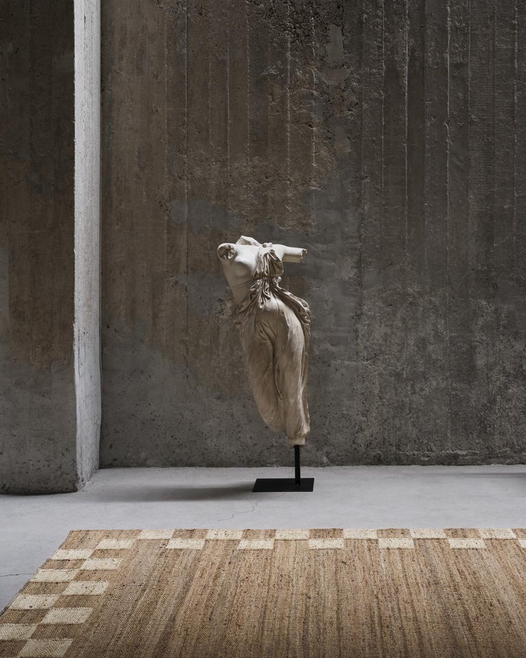 'Border' Cream Jute Style Rug in Scandinavian Design For Sale at 1stDibs