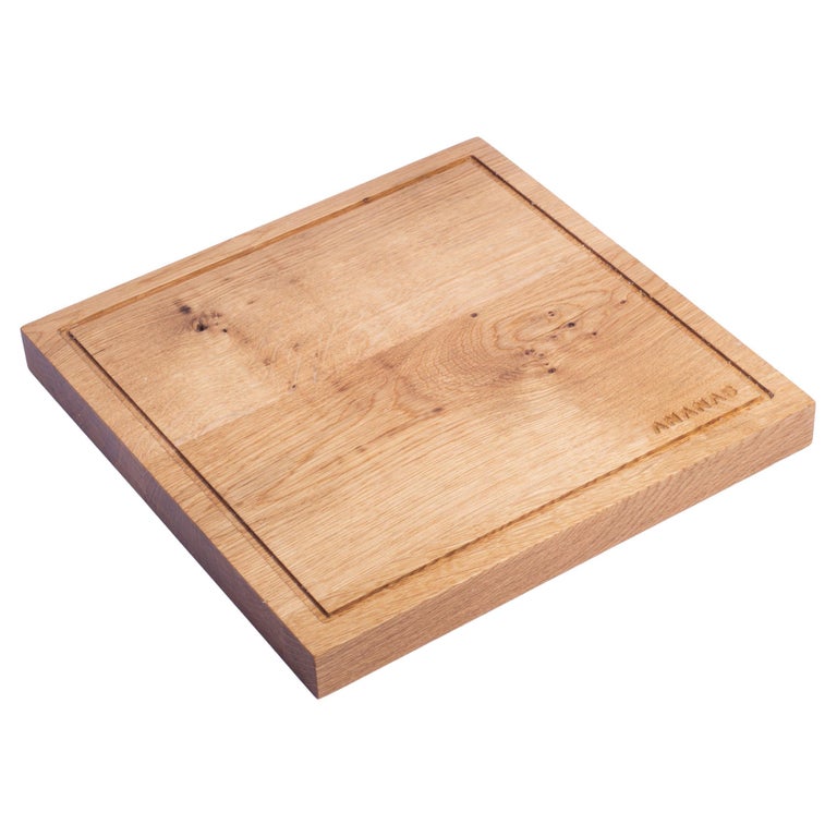 Border, Natural Oak Wood Square Serving Board For Sale at 1stDibs