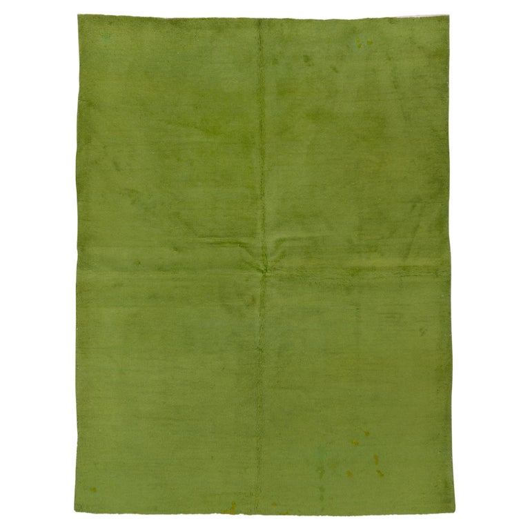 Borderless Green Monochrome Art Deco Rug For Sale at 1stDibs