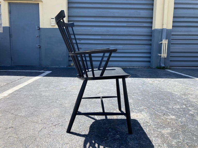 Borge Mogensen FDB Mobler Black Wood Arm Chair, Denmark For Sale at 1stDibs