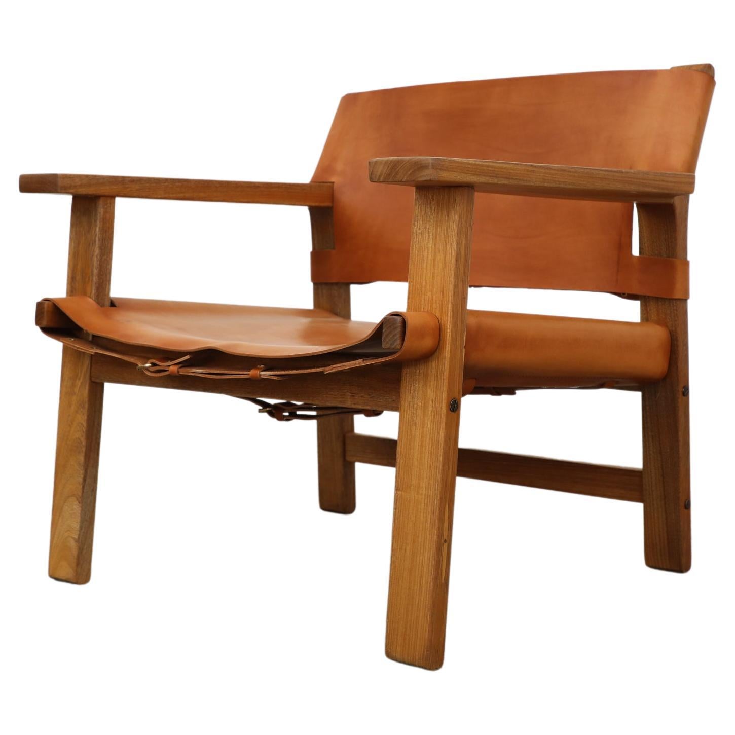 Borge Mogensen inspirierter spanischer Leder-Loungesessel bei 1stDibs