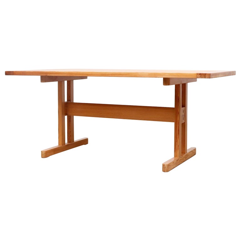 Borge Mogensen Style Pine Dining Table at 1stDibs