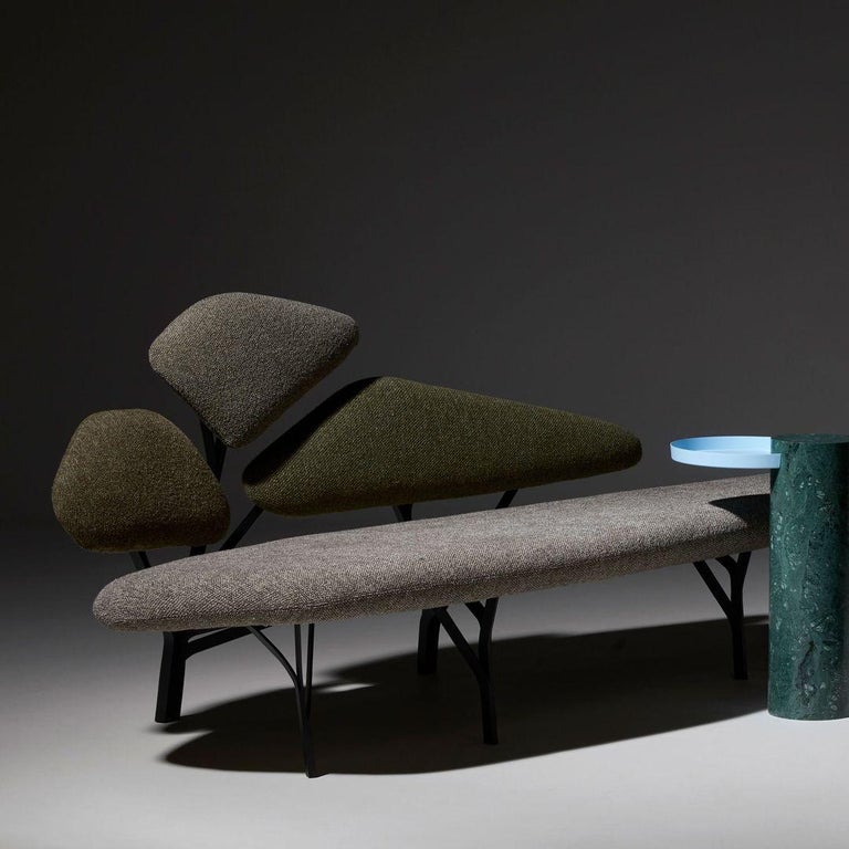 Borghese Sahco Moss and Safire Green Sofa Black Textured Structure by ...