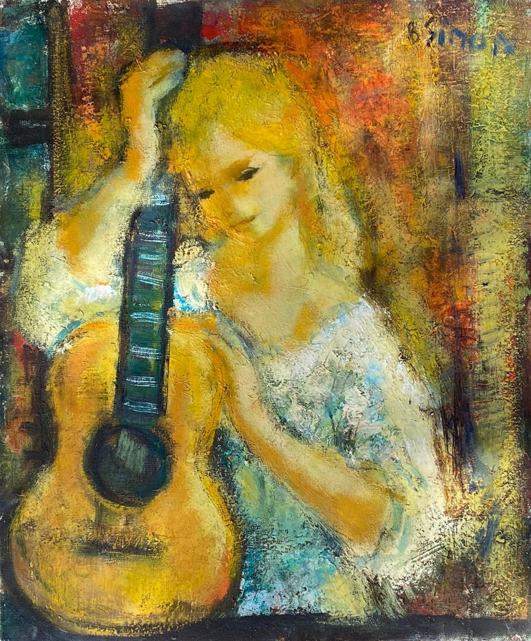 Boris Simon - “Girl with Guitar” For Sale at 1stDibs
