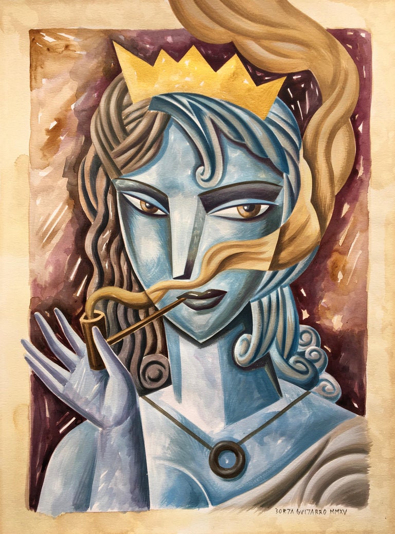 Borja Guijarro - Blue Face - original portraiture woman colour still ...