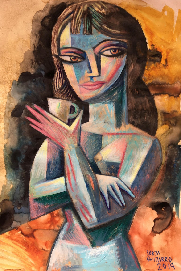 Borja Guijarro - Blue Girl - original portraiture woman colour still ...