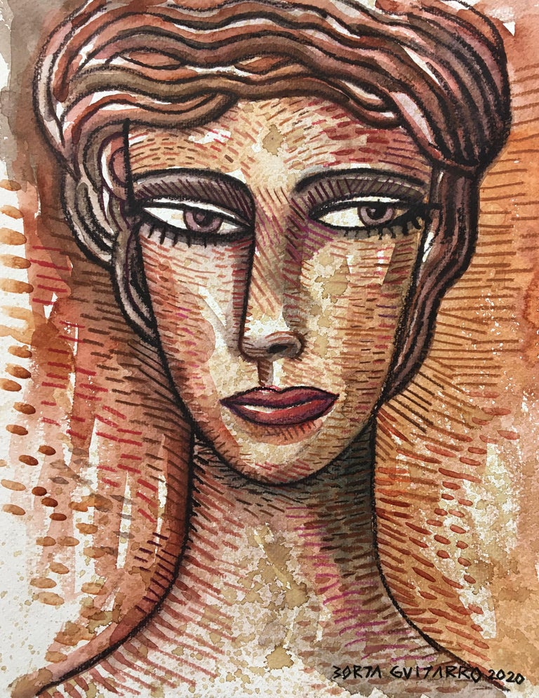 Borja Guijarro - Brown Face - original portraiture human form ...