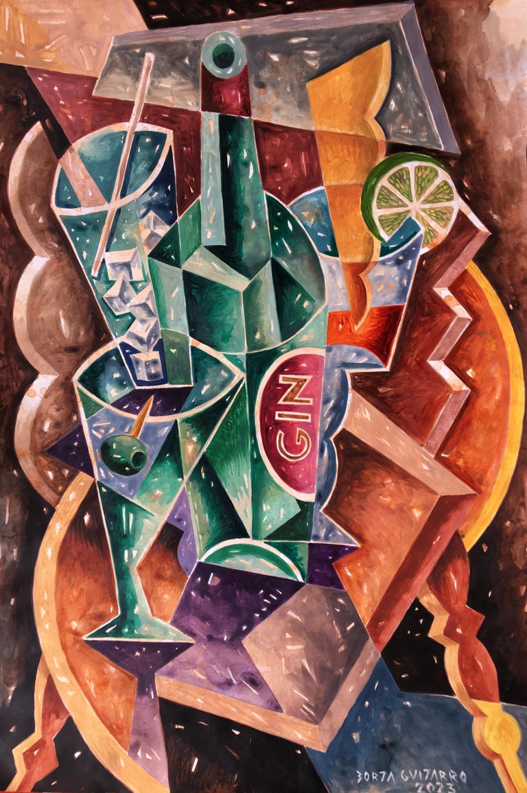 Borja Guijarro - Gin Still Life - original figurative colour still life ...