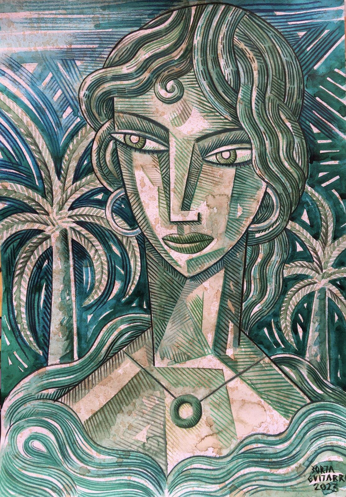 Borja Guijarro - Table With Aperol and Fruits-original cubism still ...