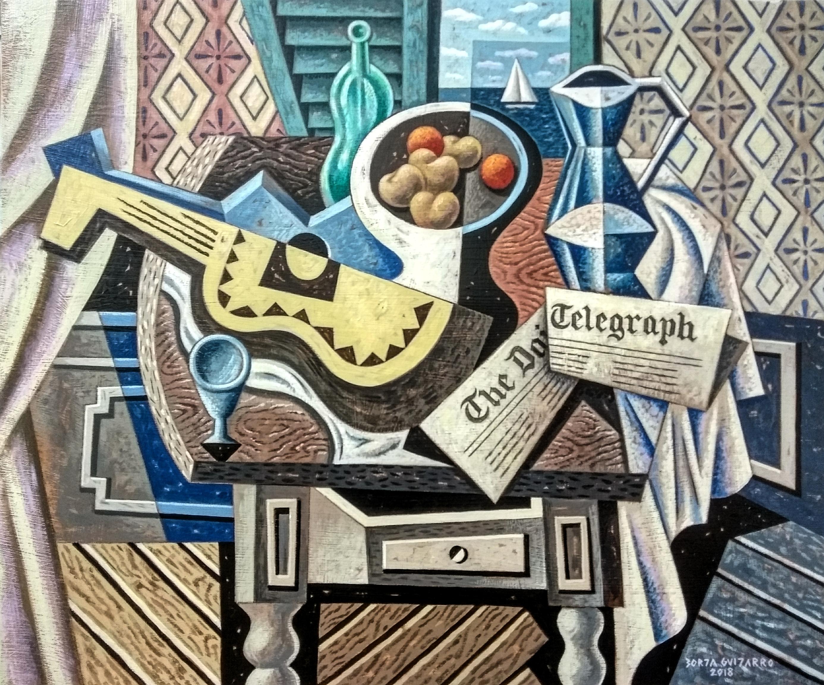 Borja Guijarro - El Maestro original cubism painting Contemporary Art ...