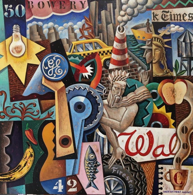 Borja Guijarro - NY - cubist contemporary original geometric cityscape ...