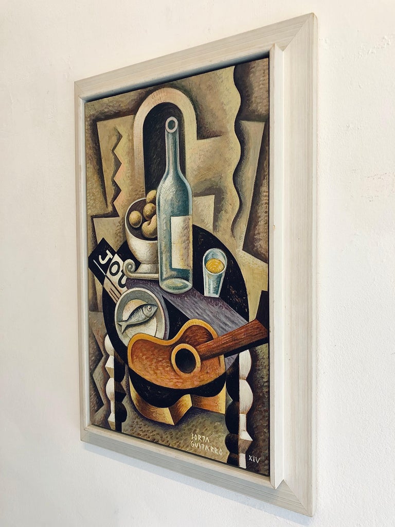 Borja Guijarro - Still Life with guitar II - cubism still life painting ...