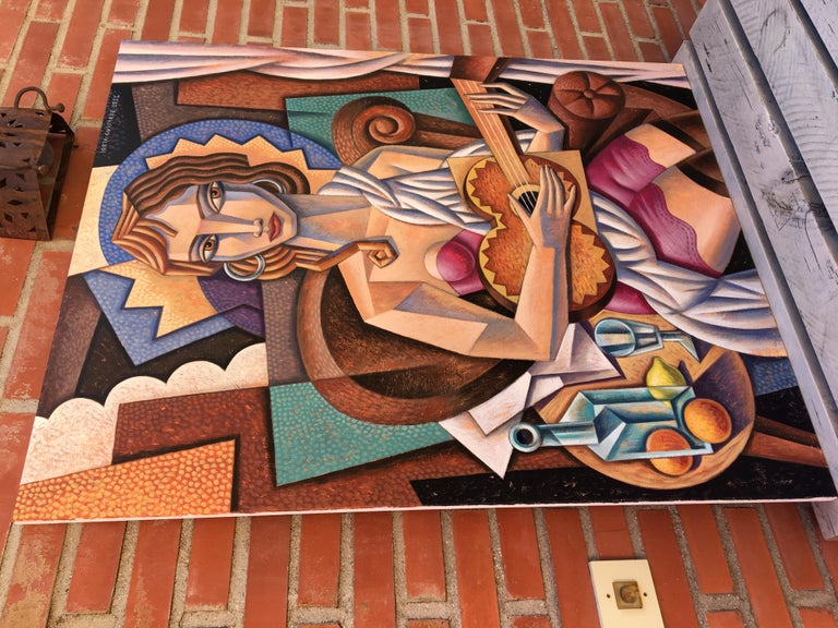 Borja Guijarro - Tocando Guitarra - female figure modern abstract ...