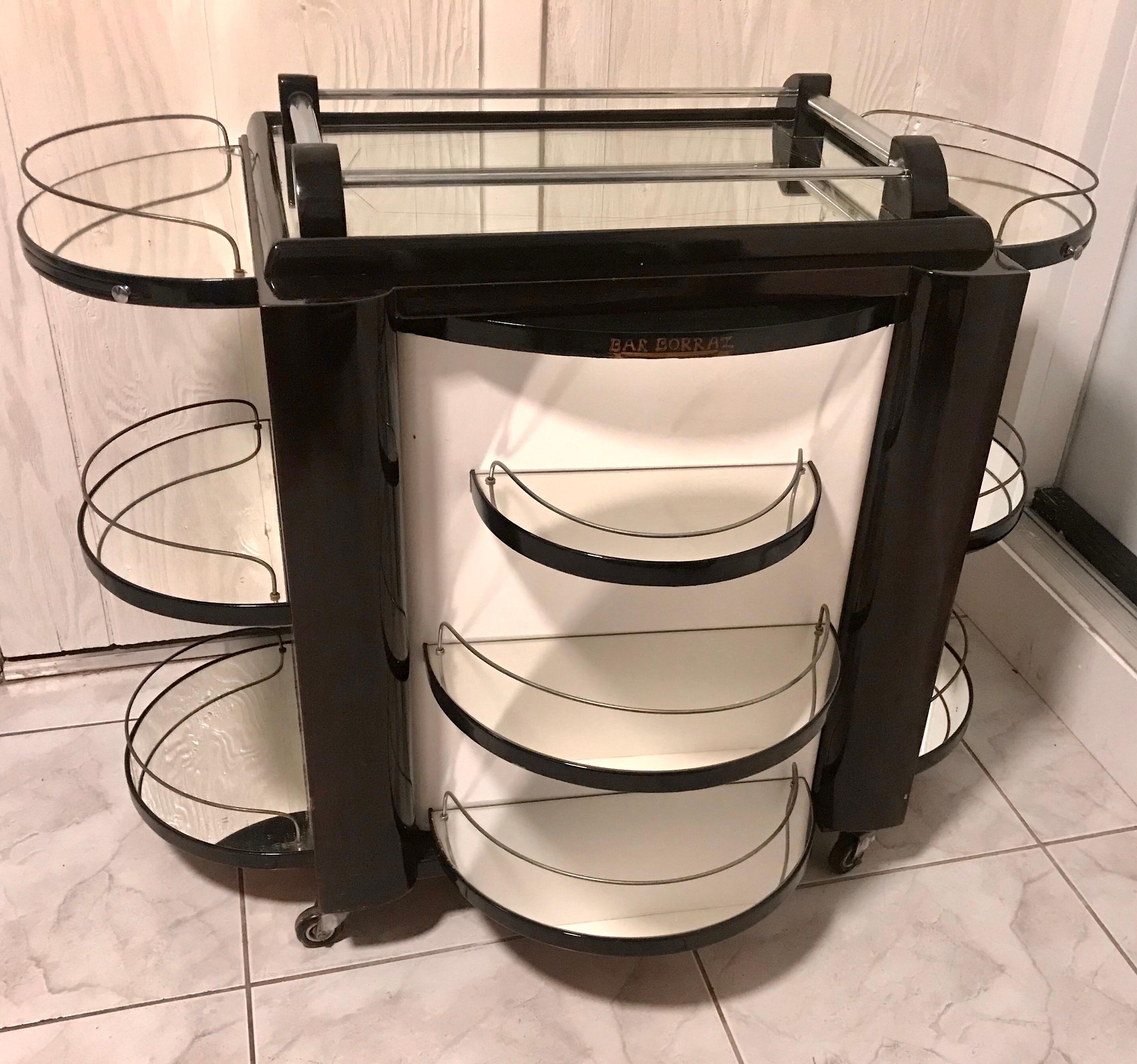 Borraz Dry Bar on Wheels, Ebonized Walnut, France at 1stDibs | bar borraz