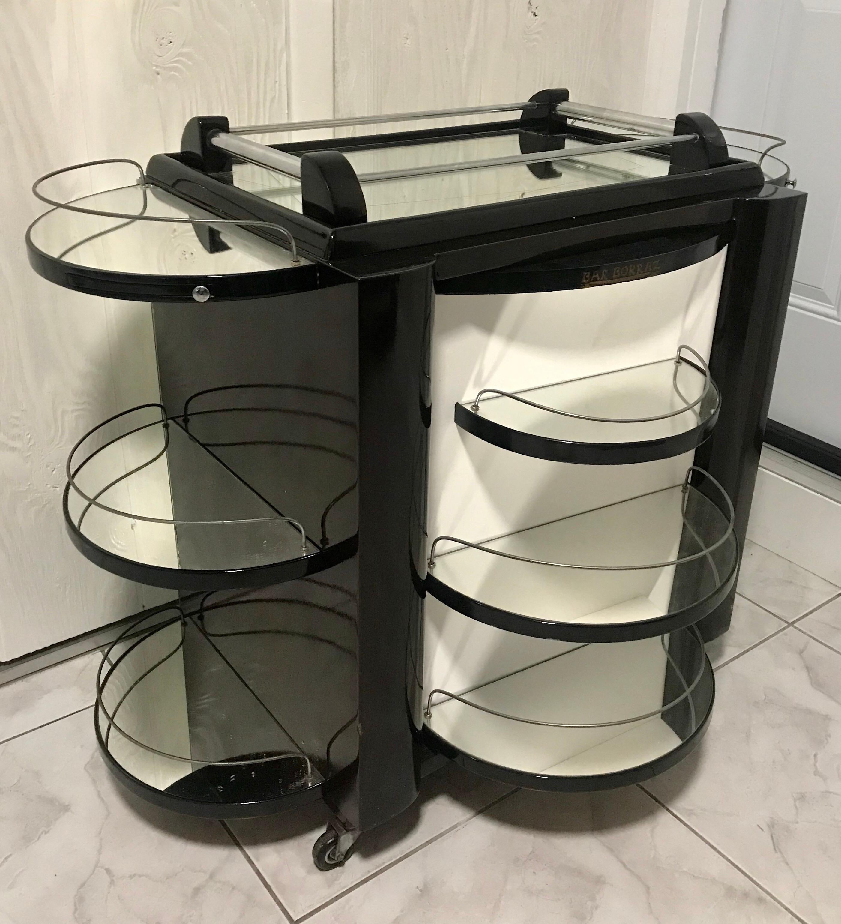 Borraz Dry Bar on Wheels, Ebonized Walnut, France at 1stDibs | bar borraz