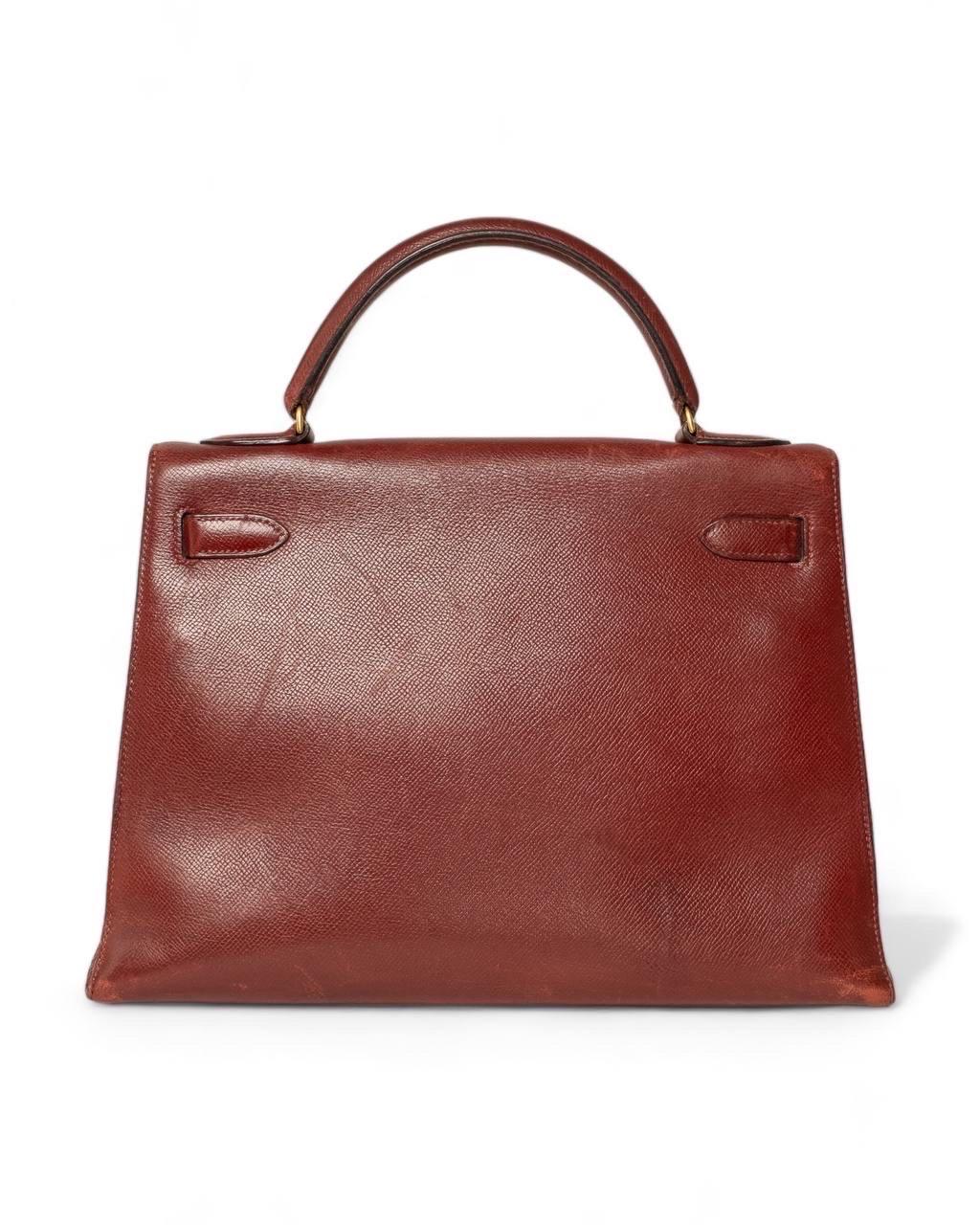 Borsa a Mano Hermès Sac Kelly 32 Epsom Rouge For Sale at 1stDibs