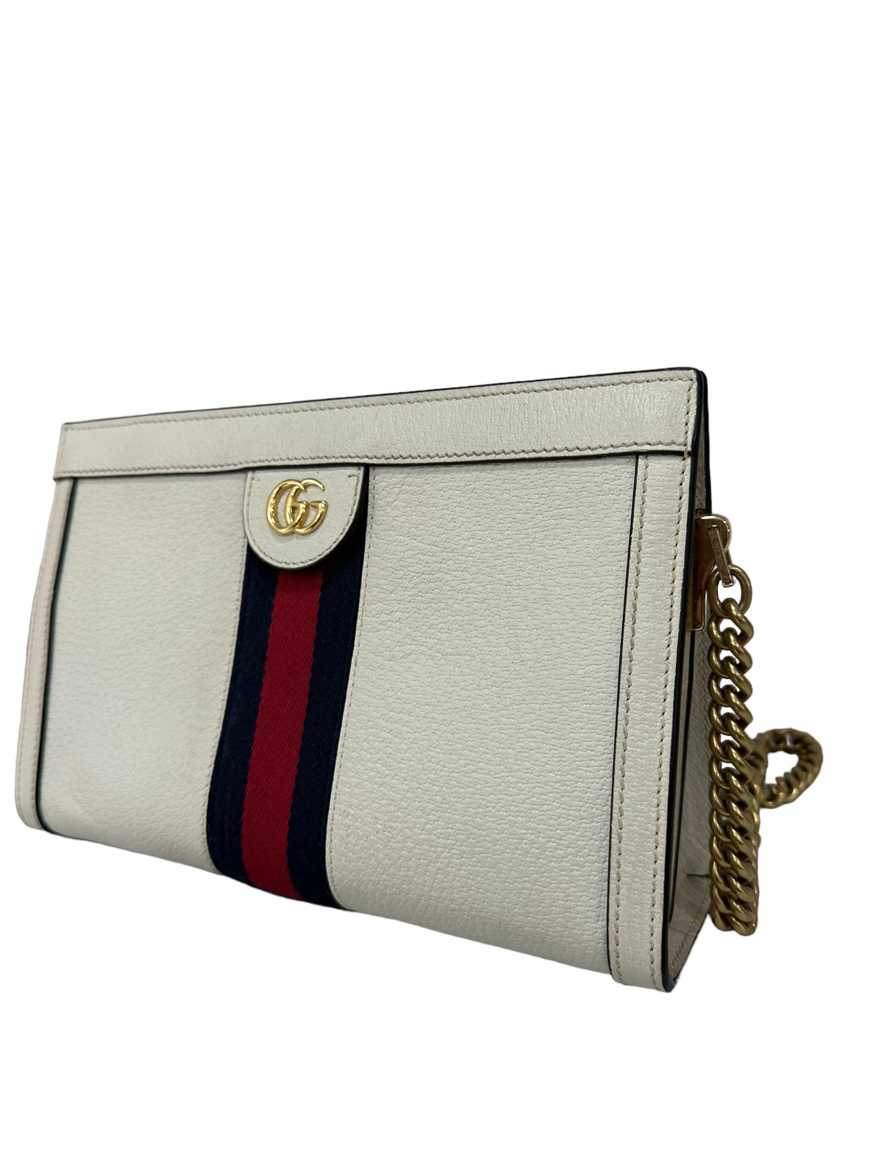 Borsa A Tracolla Gucci Ophidia Chain Bianca For Sale at 1stDibs