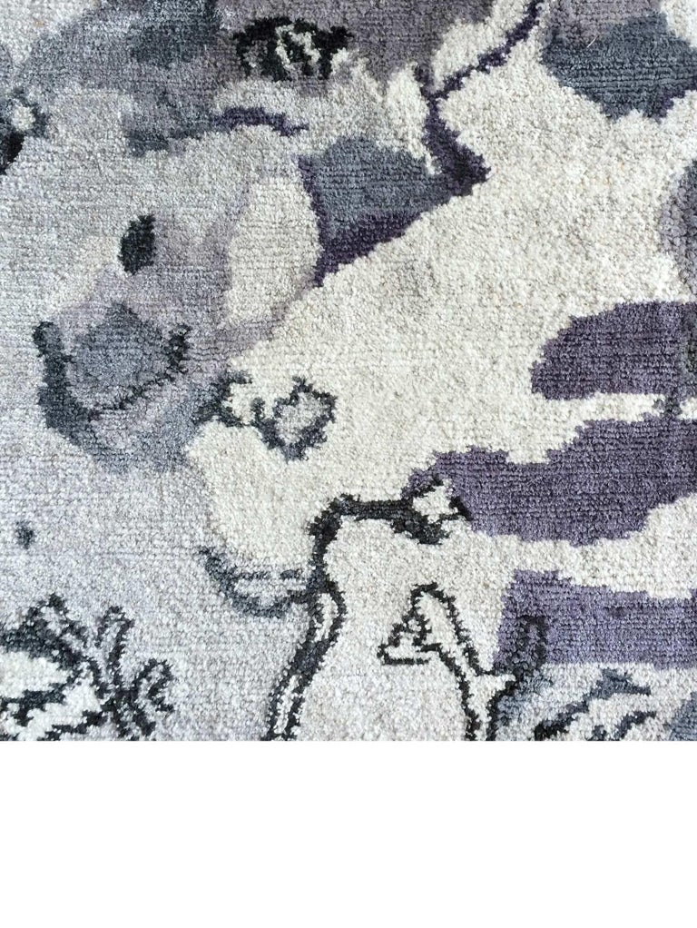 Bosky Toile Midnight Hand-Knotted Rug by Eskayel For Sale at 1stDibs