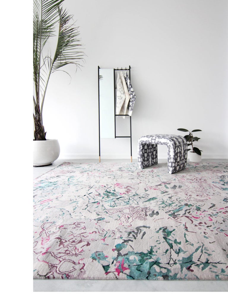 Bosky Toile Spectra Hand-Knotted Rug by Eskayel For Sale at 1stDibs