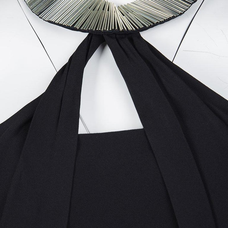 Boss by Hugo Boss Black Embellished Halter Neck Maxi Gown S For Sale at ...