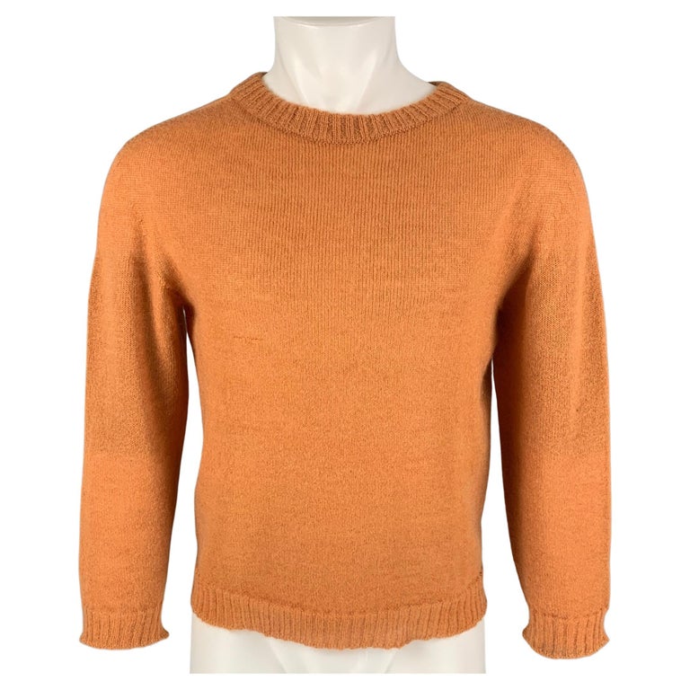BOSS by HUGO BOSS Size S Orange Solid Mohair Blend Crew-Neck Sweater ...