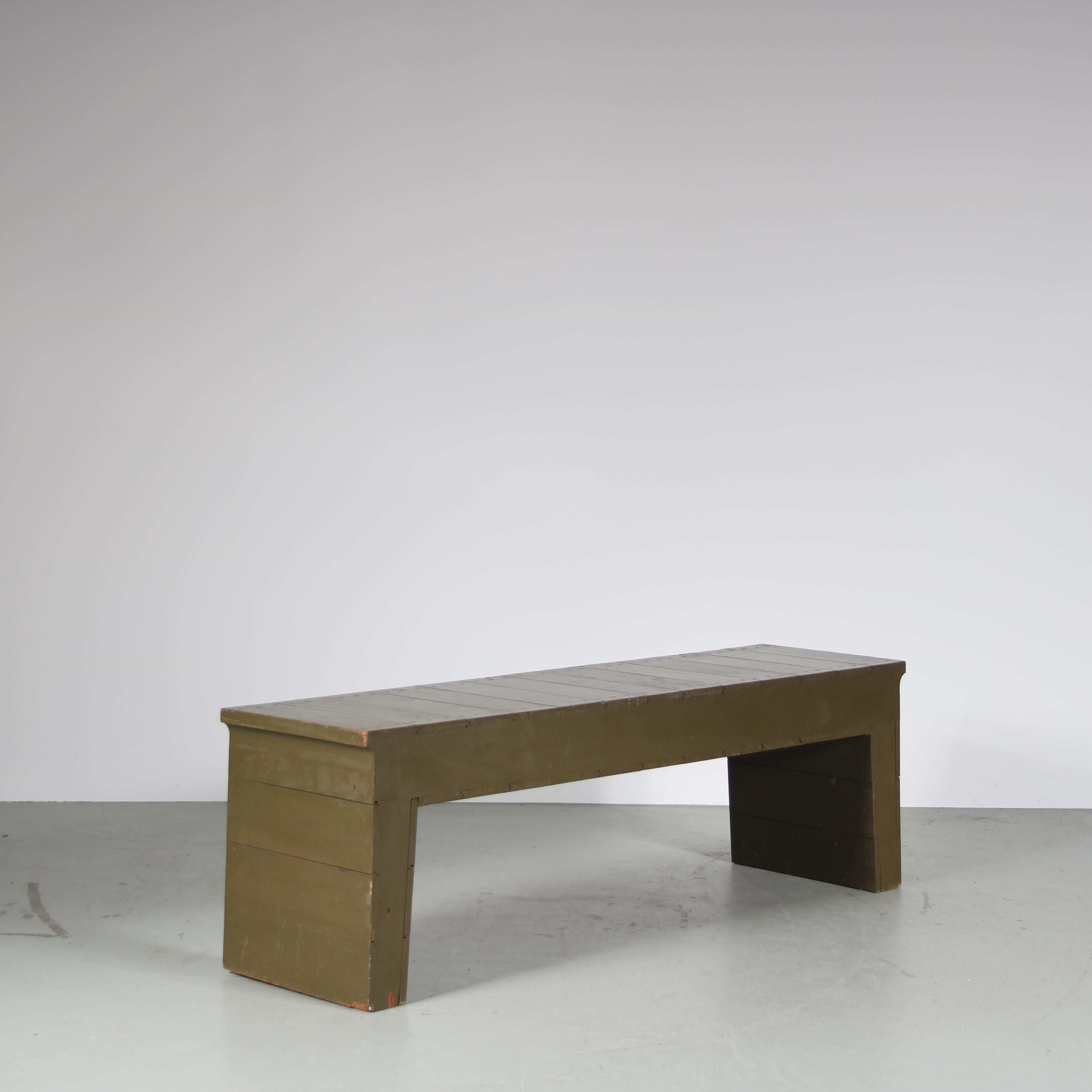 Bossche School Style Bench from the Netherlands, 1950 at 1stDibs