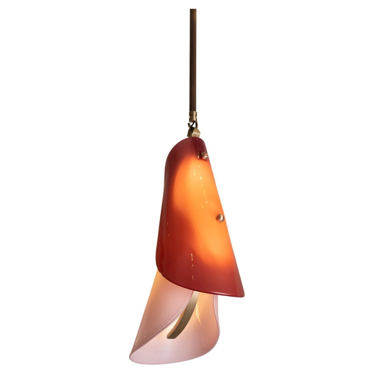 Lustre Botanica en verre et cuir d'Andrea Avram Rusu En vente sur 1stDibs