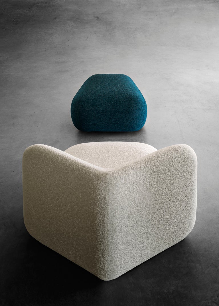 Botera Small Pouf in Foam with Ultramarine Blue Upholstery by E-GGS For ...