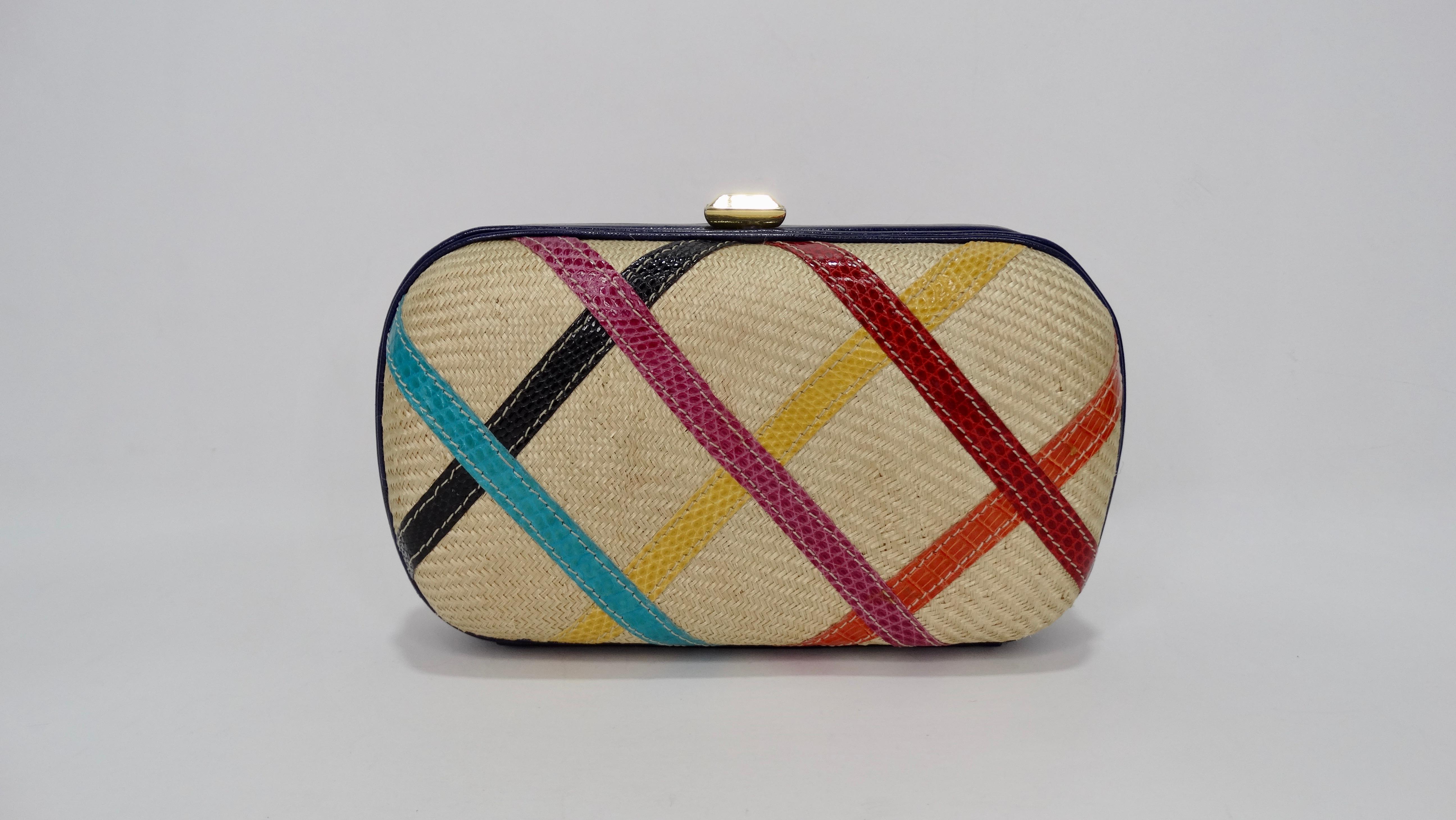 Bottega 1970s Woven Raffia Clutch For Sale at 1stDibs
