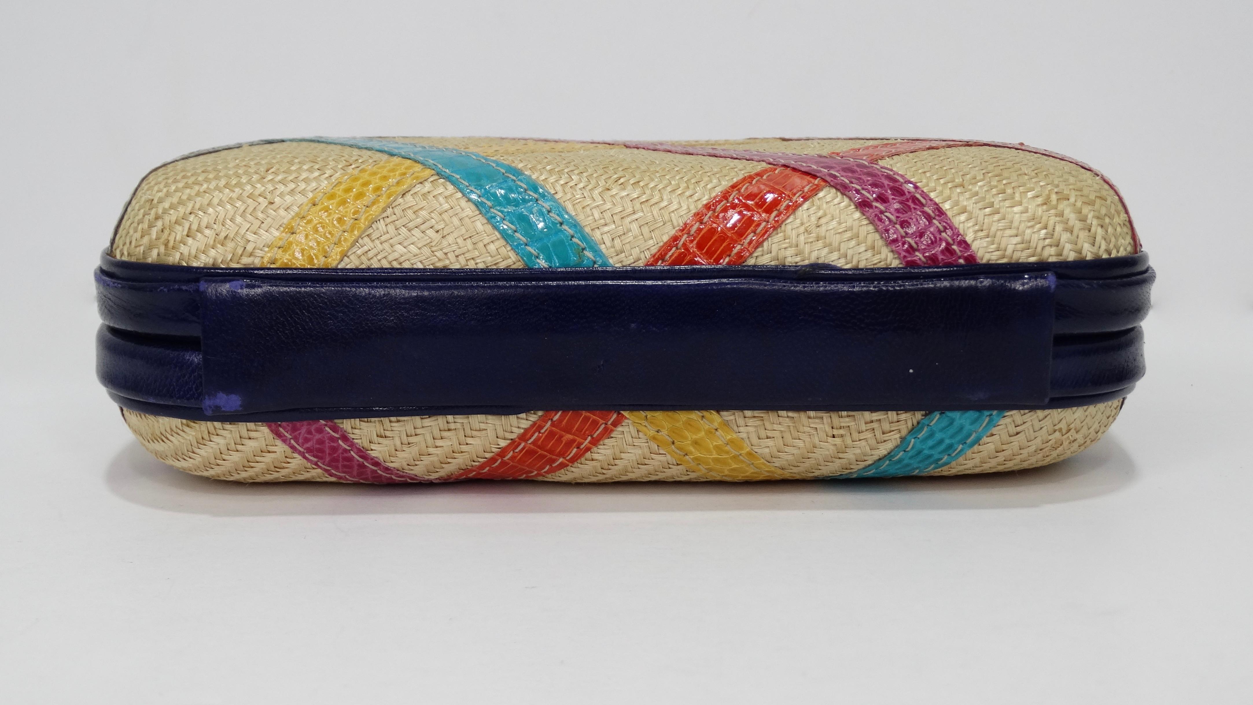 Bottega 1970s Woven Raffia Clutch For Sale at 1stDibs