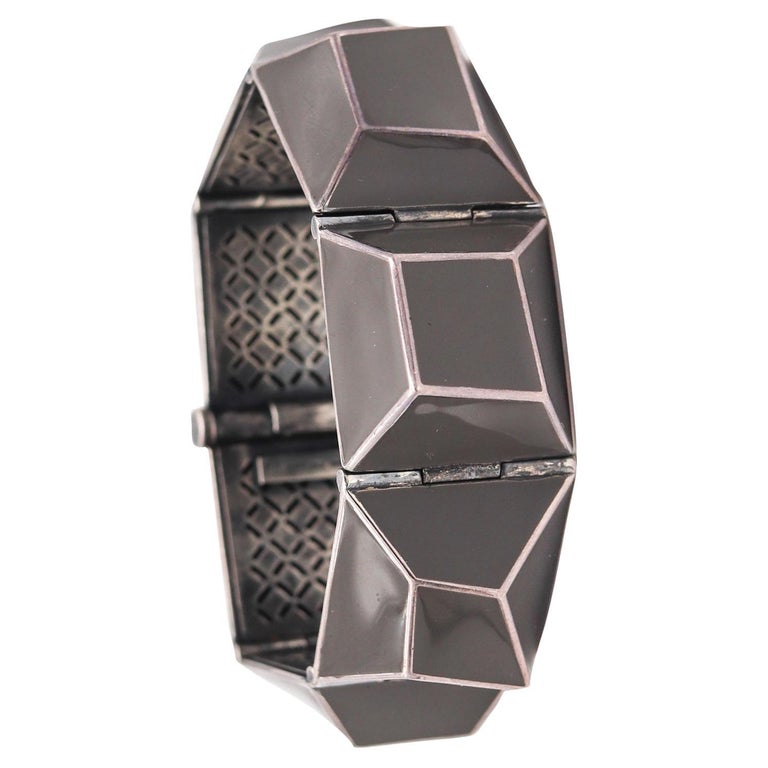 Bottega Veneta 2012 By Tomas Maier Geometric Bracelet Sterling Silver ...