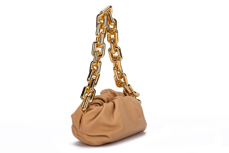 Bottega Veneta Almond Teen Chain Pouch For Sale at 1stDibs