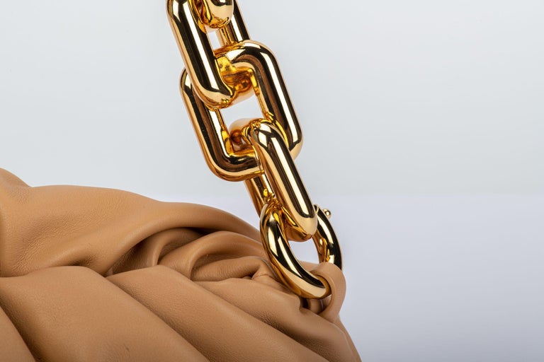 Bottega Veneta Almond Teen Chain Pouch For Sale at 1stDibs