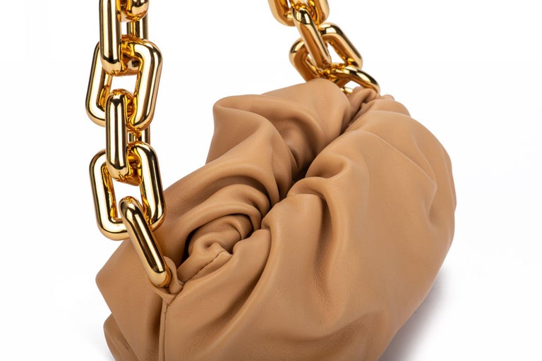 Bottega Veneta Almond Teen Chain Pouch For Sale at 1stDibs