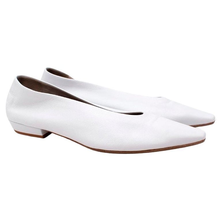 Bottega Veneta Almond White Leather Slippers at 1stDibs