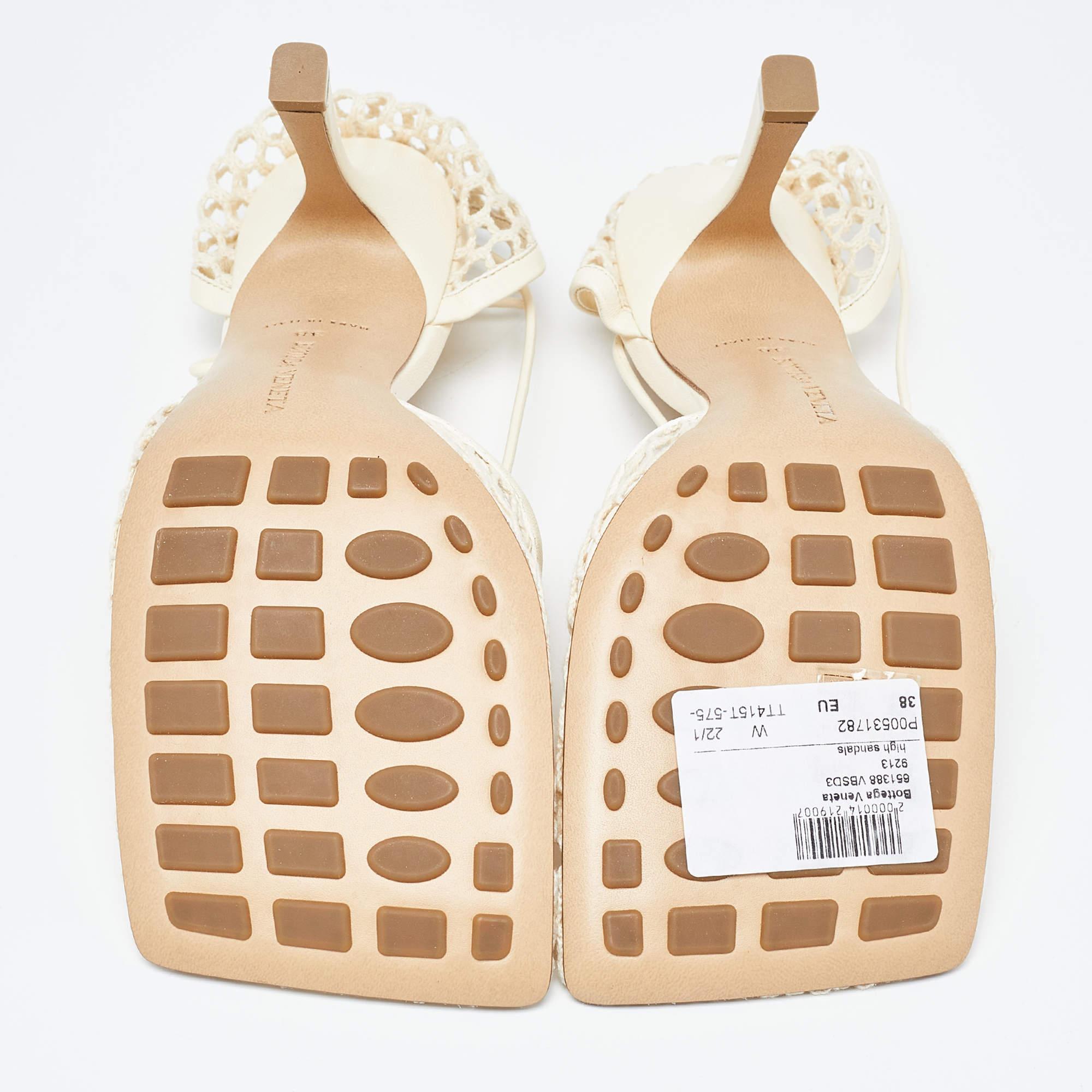 Bottega Veneta Beige Knit Fabric and Leather Trim Stretch Pumps Size 38 ...