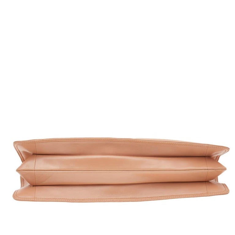 Bottega Veneta Beige Leather Oversized Clutch For Sale at 1stDibs