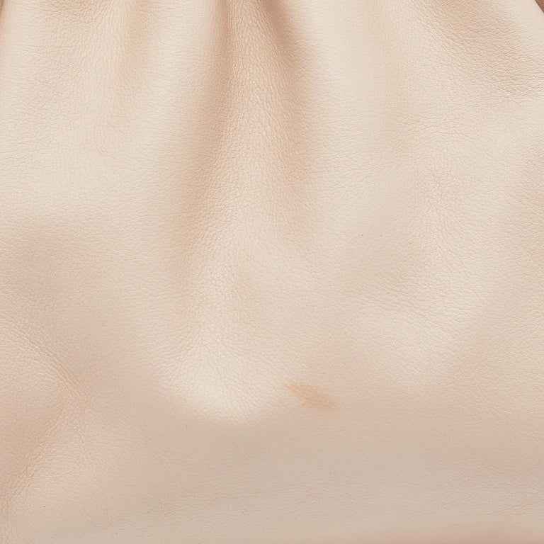 Bottega Veneta Beige Leather Teen Pouch For Sale at 1stDibs