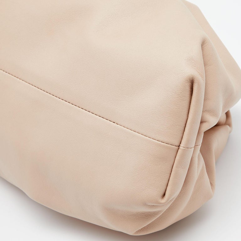 Bottega Veneta Beige Leather Teen Pouch For Sale at 1stDibs